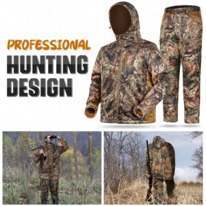 Hunting Blind and Silent Hunting Clothes for Men Fleece Lining, Safety Strap Compatible