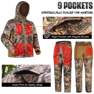 Hunting Blind and Silent Hunting Clothes for Men Fleece Lining, Safety Strap Compatible