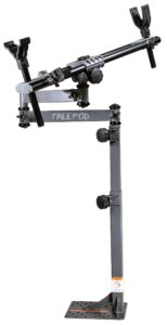 bog treepod hunting rest with maximum shooting stability, non-marring hands-free gun rest, adjustable height, ambidextrous, tilting frame, and durable design for hunting, shooting, and outdoors