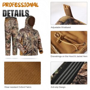 Hunting Blind and Silent Hunting Clothes for Men Fleece Lining, Safety Strap Compatible