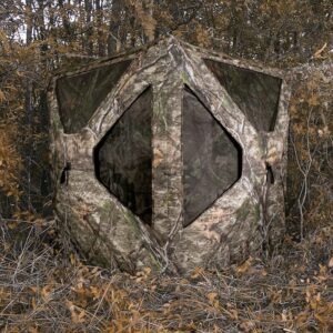 Primos Hunting Double Bull Roughneck Ground Blind, Hunting Blind with Silent Slide Windows and 11 Covered Windows with Shoot Through Mesh