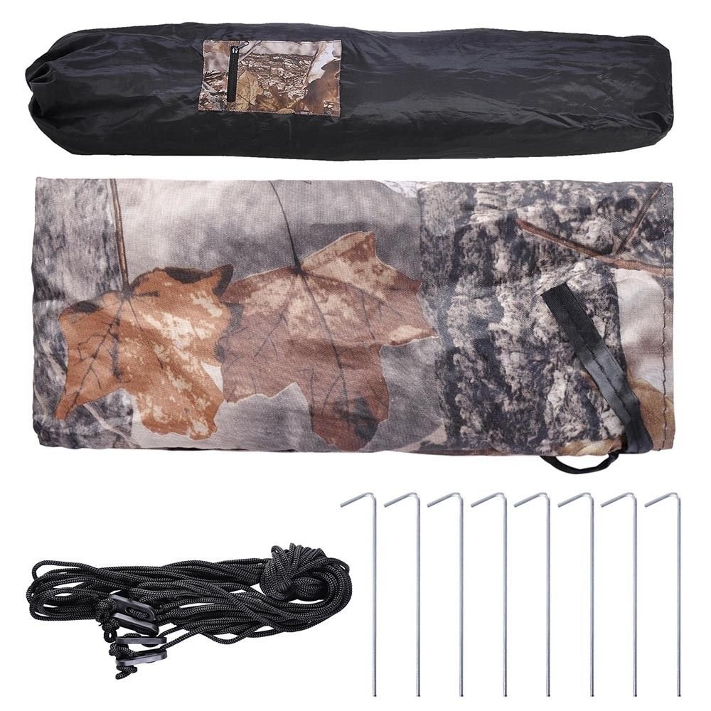 KOVAL INC. Pop Up Ground Wood-Leaf Camouflage Hunting Blind Hub Style (Camo Square)