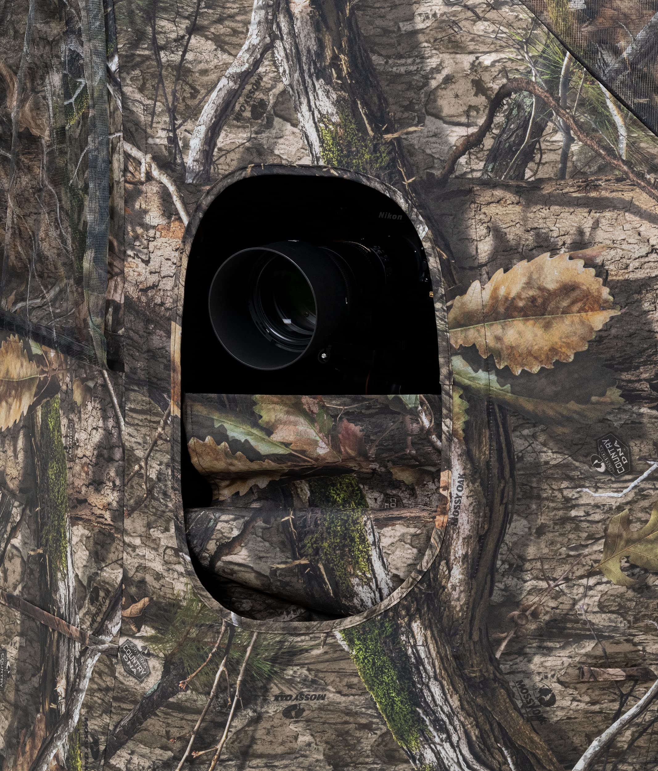 Browning Evade Tent Hunting Blind Featuring 180 Degree Windows with Shoot Through Mesh and Silent Open, Silent Magnetic Door System, and Brush Loops, Mossy Oak Country DNA