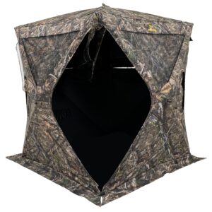 Browning Evade Tent Hunting Blind Featuring 180 Degree Windows with Shoot Through Mesh and Silent Open, Silent Magnetic Door System, and Brush Loops, Mossy Oak Country DNA