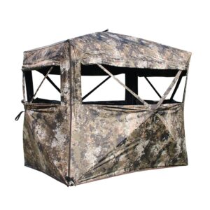 muddy hunting whitetail deer buck full dual zip side hinged opening concealment camo pattern standing height 67" garage ground blind