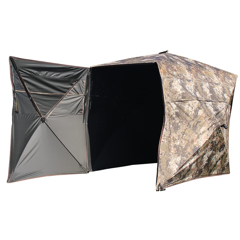 Muddy Hunting Whitetail Deer Buck Full Dual Zip Side Hinged Opening Concealment Camo Pattern Standing Height 67" Garage Ground Blind