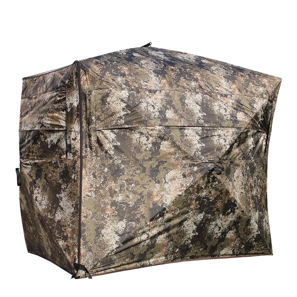 Muddy Hunting Whitetail Deer Buck Full Dual Zip Side Hinged Opening Concealment Camo Pattern Standing Height 67" Garage Ground Blind