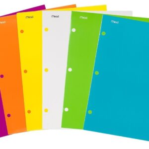 Five Star Pocket Folders, 4-Pocket, 12-1/2" x 9-1/2", Assorted Colors, 12 Pack