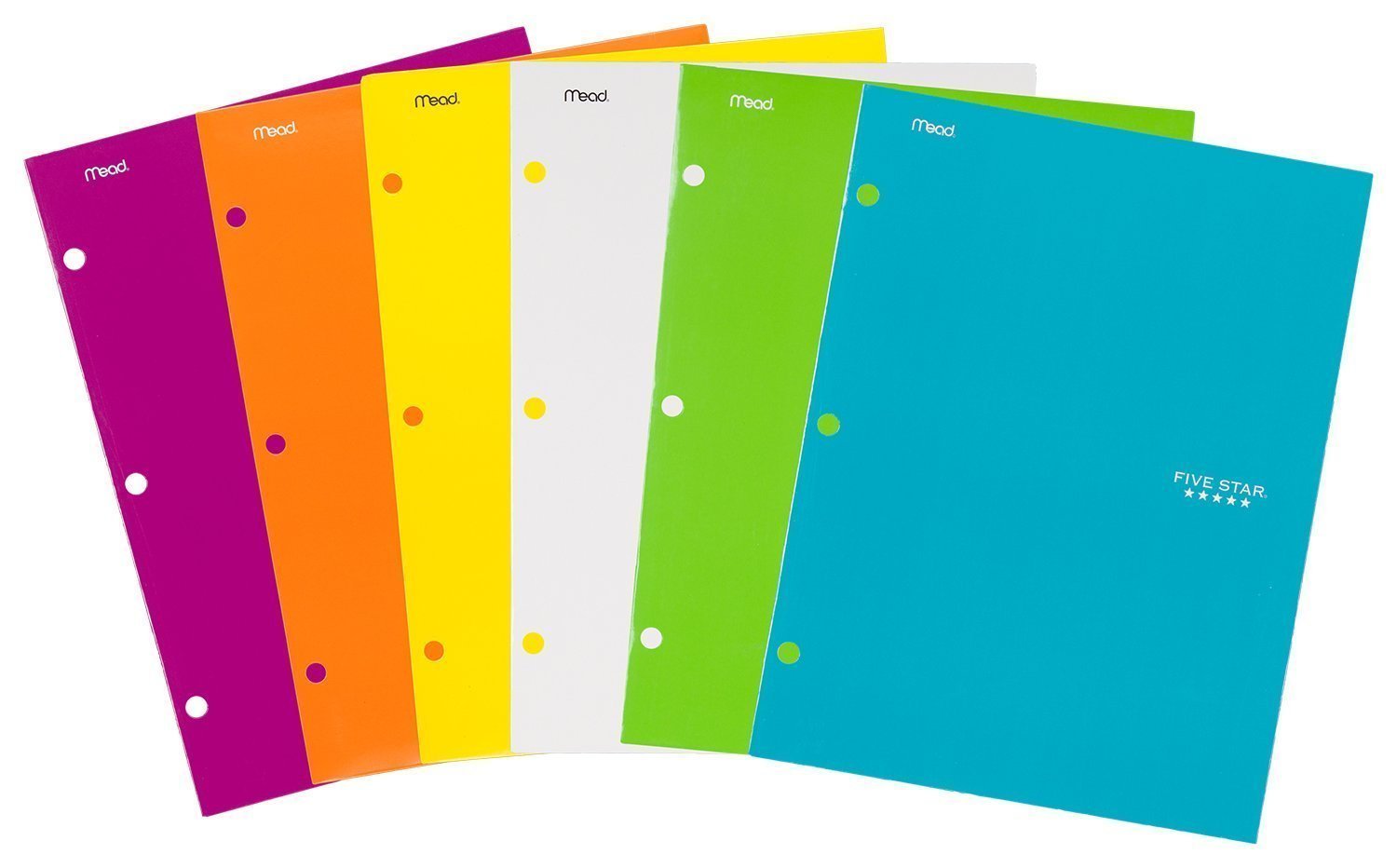 Five Star Pocket Folders, 4-Pocket, 12-1/2" x 9-1/2", Assorted Colors, 12 Pack