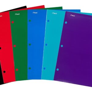 Five Star Pocket Folders, 4-Pocket, 12-1/2" x 9-1/2", Assorted Colors, 12 Pack