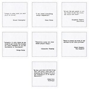 Five Star Napkins Literary Bar Quotes White Cotton Cocktail Napkins, Beverage Napkins, Bar Napkins, Cloth Napkins, Party Napkins, Holidays, Weddings, Birthdays, Disposable, 4.5" x 4.5"- (50x)