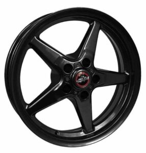 race star - 92 drag star bracket racer 18x5 5x115bc 2.00bs gloss black wheel (92-850445b)