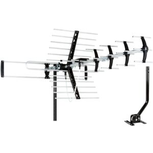 five star outdoor hdtv antenna up to 200 mile long range, attic or roof mount tv antenna, long range digital ota antenna，atsc 3.0 ready for 4k 1080p vhf uhf with mounting pole