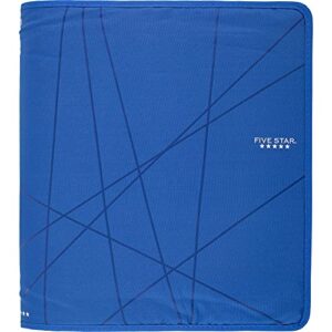 five star 1-1/2 inch zipper binder, ring binder, blue (73029)