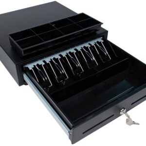 Star Micronics CD3-1616 5 Bill / 8 Coin Value Series Cash Drawer with 2 Media Slots and Included Cable (16" x 16") - Black