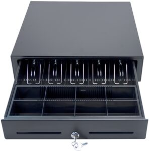 Star Micronics CD3-1616 5 Bill / 8 Coin Value Series Cash Drawer with 2 Media Slots and Included Cable (16" x 16") - Black