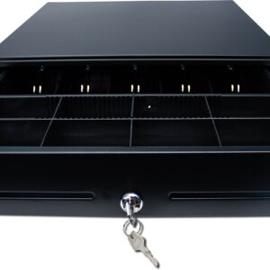 Star Micronics CD3-1616 5 Bill / 8 Coin Value Series Cash Drawer with 2 Media Slots and Included Cable (16" x 16") - Black