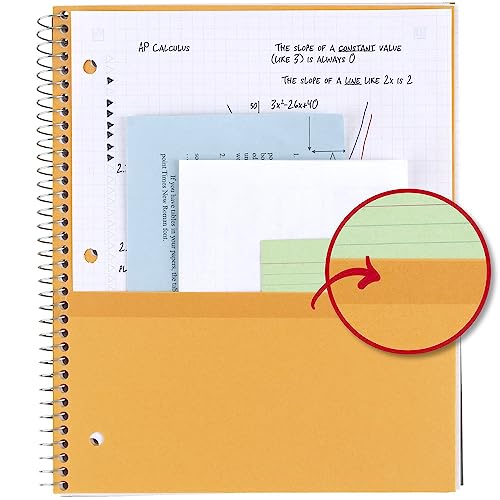 Five Star Spiral Notebooks + Study App, 2 Pack, 1 Subject, College Ruled Paper, 100 Sheets, 11" x 8-1/2", Pacific Blue, Fire Red (38452)