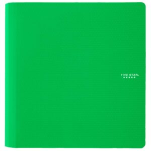 five star 2 inch 3 ring binder, plastic, green (73302)