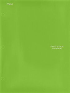 five star 2-pocket folder, folders with pockets, lime (72895)