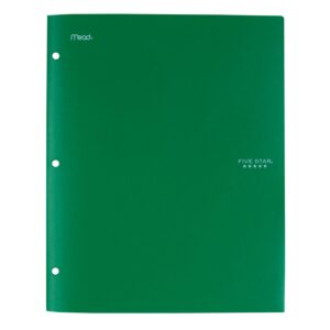 Five Star 4 Pocket Folders, Plastic, Folders with Pockets, Black, Blue, Red, Green, 4 Pack (38083)