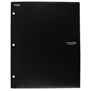 five star 2 pocket folder, stay-put folder, plastic, folders with pockets, color selected for you, 1 count (33210)