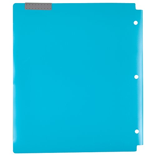 Five Star 4-Pocket Folders, Folders with Pockets, Fits 3 Ring Binder, Plastic, Teal, White, Purple, Lime, 4 Pack (73274)