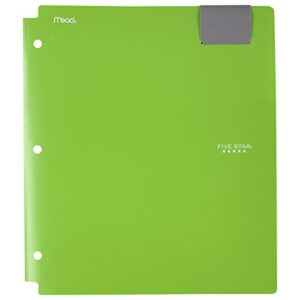 Five Star 4-Pocket Folders, Folders with Pockets, Fits 3 Ring Binder, Plastic, Teal, White, Purple, Lime, 4 Pack (73274)