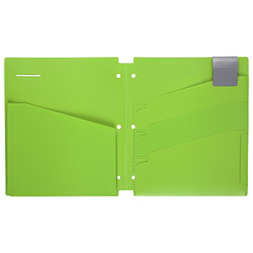 Five Star 4-Pocket Folders, Folders with Pockets, Fits 3 Ring Binder, Plastic, Teal, White, Purple, Lime, 4 Pack (73274)