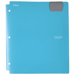 Five Star 4-Pocket Folders, Folders with Pockets, Fits 3 Ring Binder, Plastic, Teal, White, Purple, Lime, 4 Pack (73274)