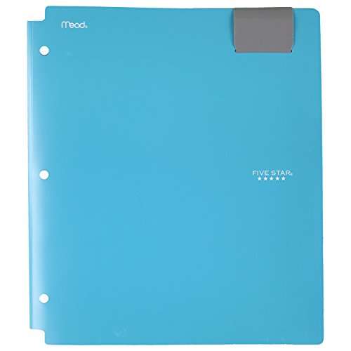 Five Star 4-Pocket Folders, Folders with Pockets, Fits 3 Ring Binder, Plastic, Teal, White, Purple, Lime, 4 Pack (73274)