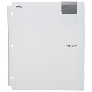 Five Star 4-Pocket Folders, Folders with Pockets, Fits 3 Ring Binder, Plastic, Teal, White, Purple, Lime, 4 Pack (73274)