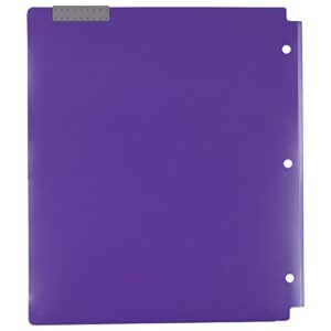 Five Star 4-Pocket Folders, Folders with Pockets, Fits 3 Ring Binder, Plastic, Teal, White, Purple, Lime, 4 Pack (73274)