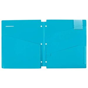 Five Star 4-Pocket Folders, Folders with Pockets, Fits 3 Ring Binder, Plastic, Teal, White, Purple, Lime, 4 Pack (73274)