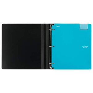 Five Star 4-Pocket Folders, Folders with Pockets, Fits 3 Ring Binder, Plastic, Teal, White, Purple, Lime, 4 Pack (73274)