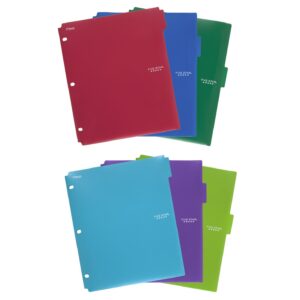 Five Star Binder Dividers, 2 Pocket, 3 Tabs, Color Selected For You, 3 Pack (20042)