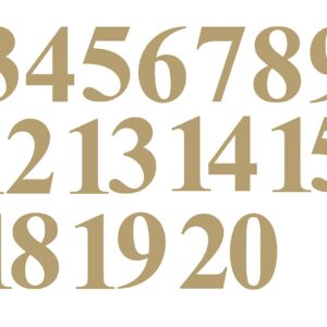 Five Star Graphics Gold Numbers 1-20 Stickers Vinyl Decals Choose Size from 1" to 8" (V650GoldTimes) (1")