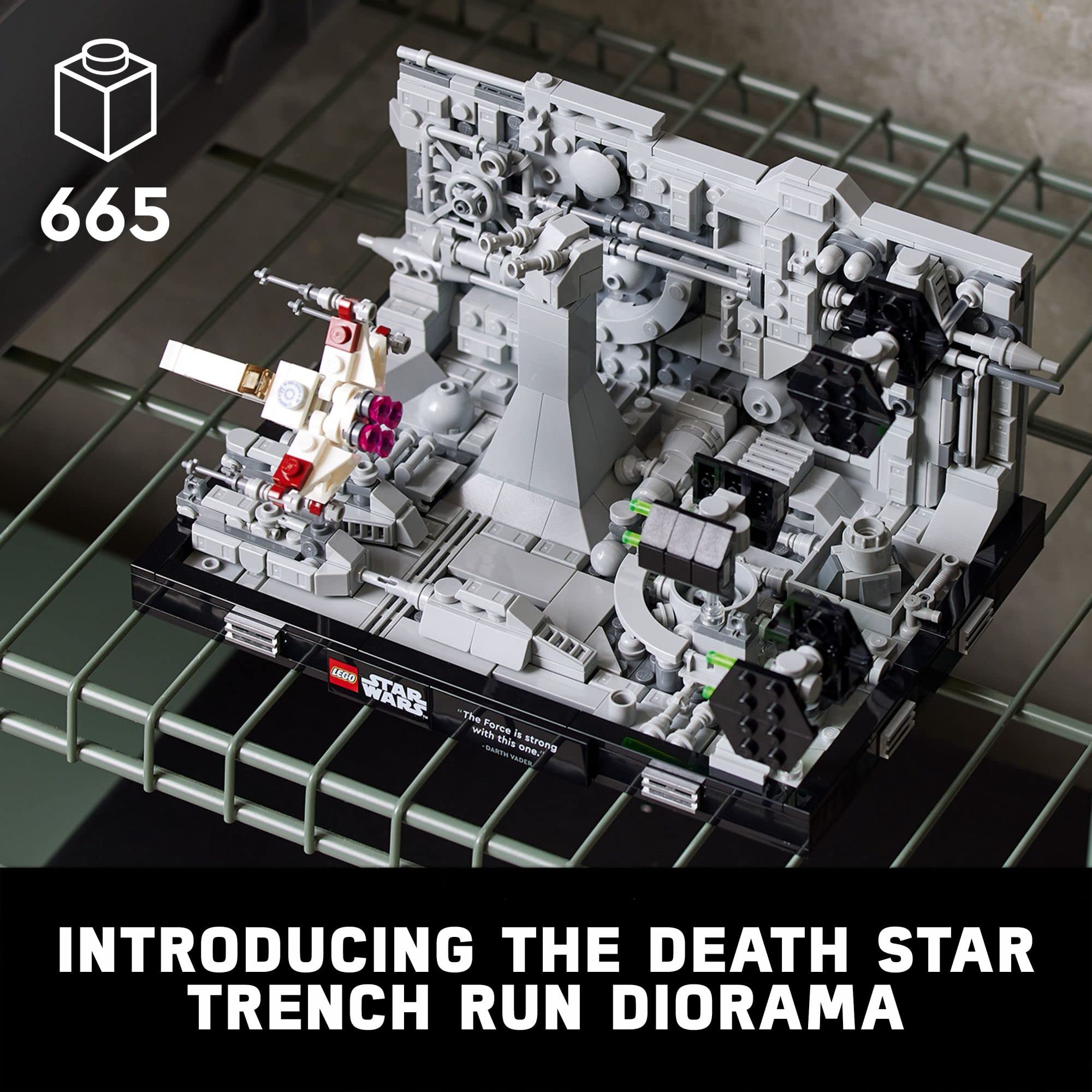 LEGO Star Wars Death Star Trench Run Diorama 75329 Set for Adults, Room Décor Memorabilia Gift with Darth Vader’s TIE Advanced fighter