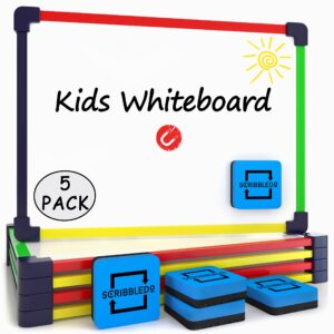 5 pack small white board dry erase board for kids portable 9"x12" drawing magnetic mini whiteboard white board for students teachers school supplies lapboard small dry erase board for kids & erasers