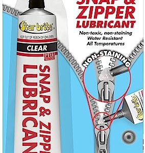 STAR BRITE Snap & Zipper Lubricant - Clear, Non-staining for Clothes, Jeep Tops, Wetsuits, Dive Suits, Gear Bags, Coolers, Biminis, Cushion Covers & More 1.75 OZ (089102)