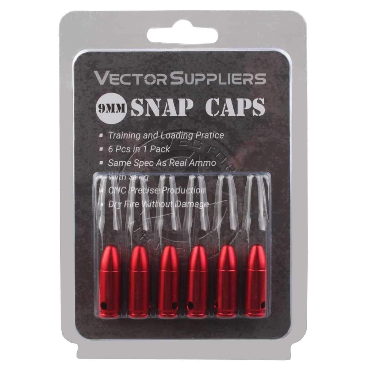 Vector Optics TAC 9mm Snap Caps,Trainning Dummy Round Snap Caps 9mm luger 6pcs