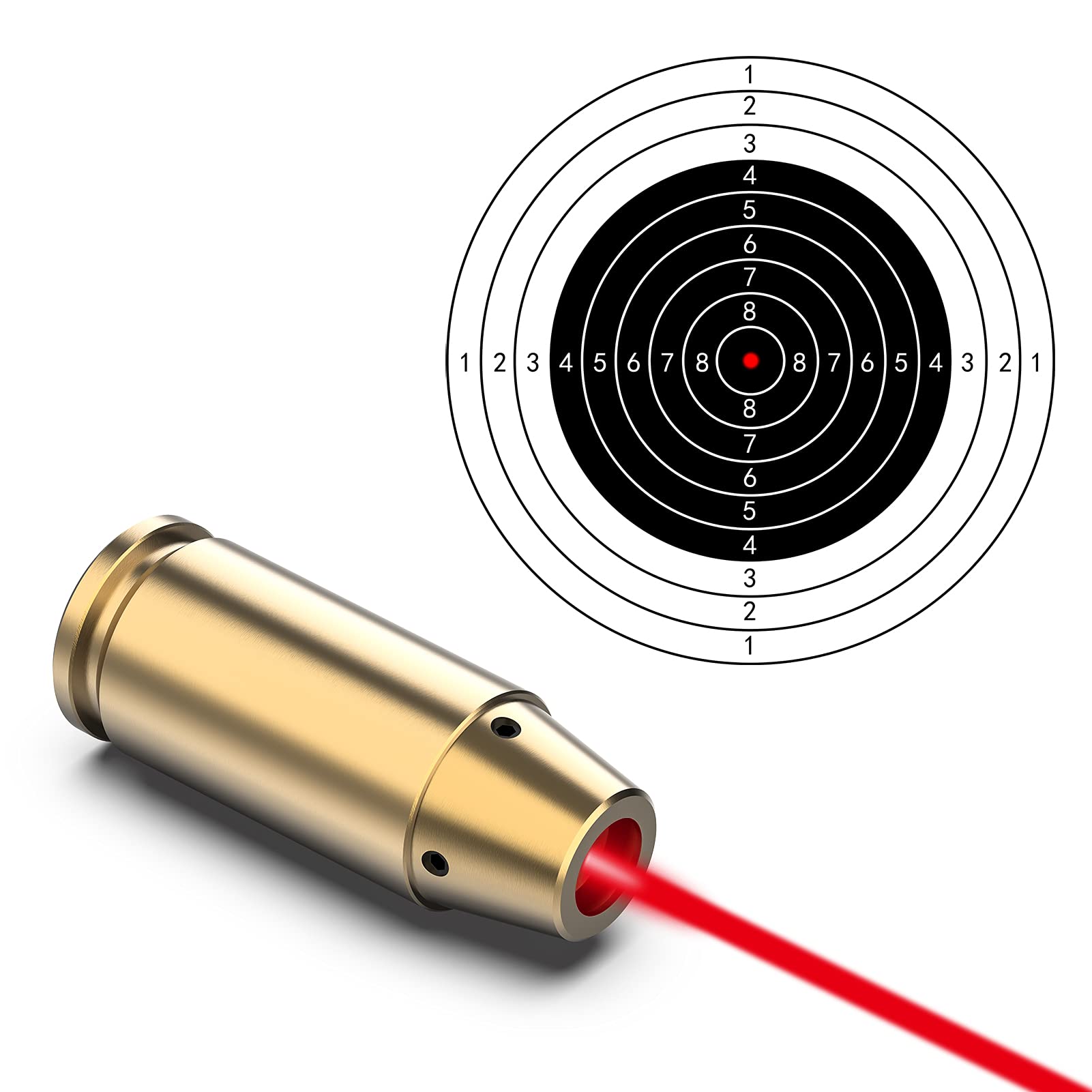 Feyachi Bore Sight 9mm Red Laser Zeroing Boresighter with 3 Sets of Batteries