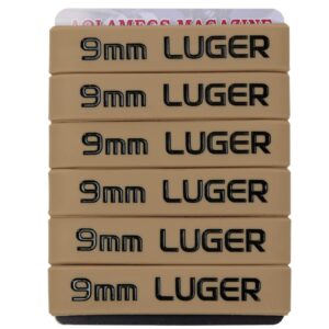 aolamegs 9mm luger magazine marking band 6 pack (khaki-black)