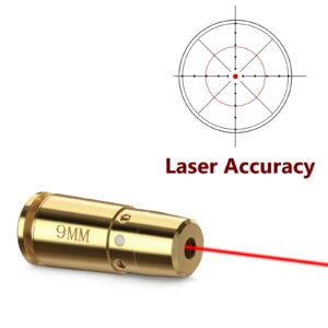 EZshoot Bore Sight 9mm Red Laser Boresighter with 4 Sets of Batteries