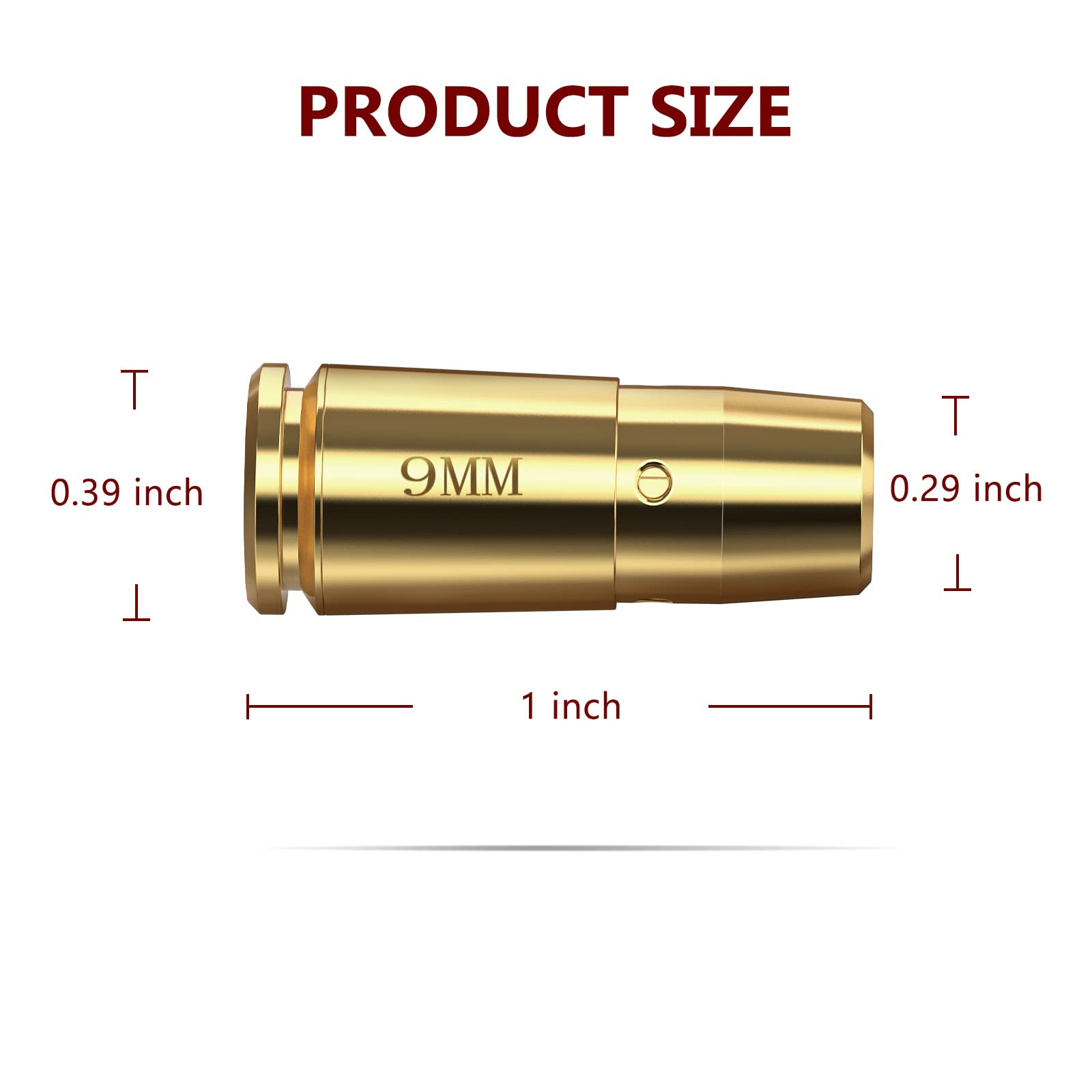 EZshoot Bore Sight 9mm Red Laser Boresighter with 4 Sets of Batteries