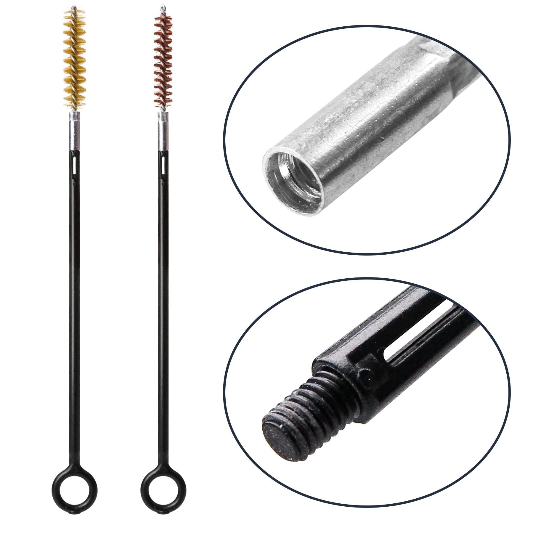 VicBre 2 Set 9mm Handgun Cleaning Kit Bronze Nylon Bore Brush with Nylon Cleaning Rod