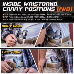 Amberide IWB & OWB KYDEX Holster Fit: Taurus GX4 Pistol, Inside Outside Waistband Concealed Carry, Adjustable Cant & 'Posi-Click' Retention, USA Made by Amberide