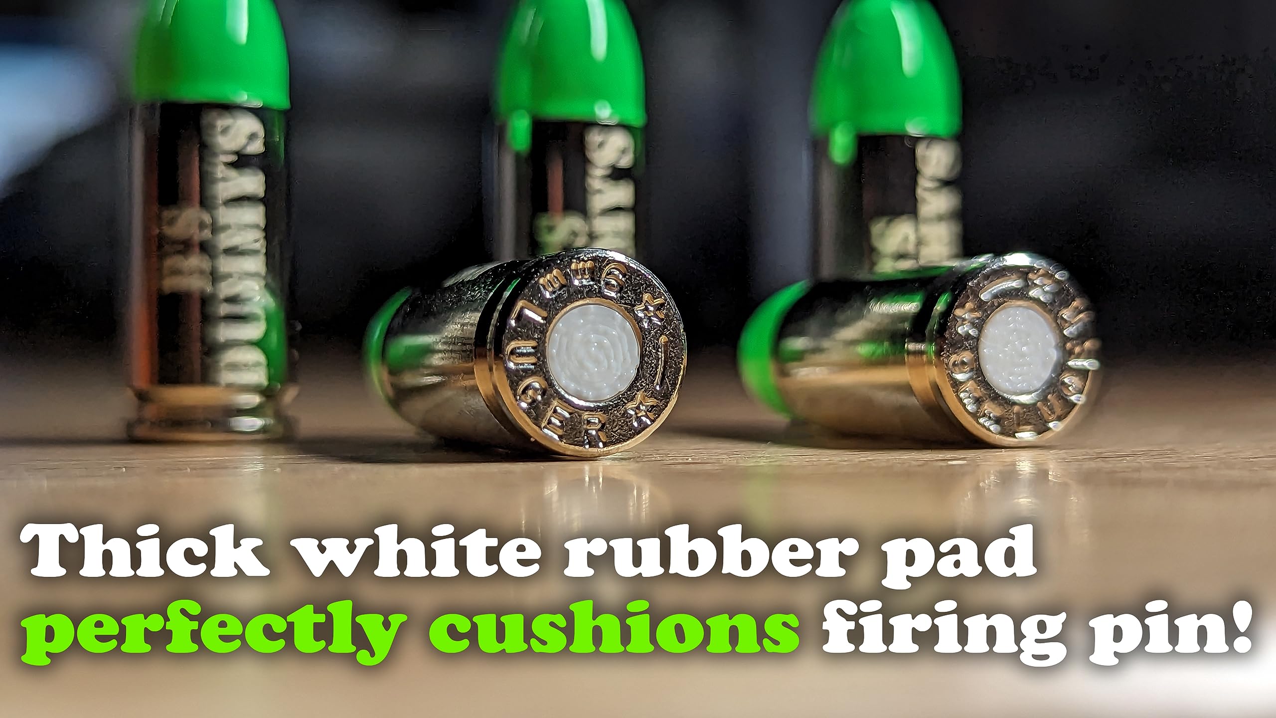 B's Dry Fire Snap Caps - A.K.A. B's Dummy's - Dummy 9mm Luger Training Caps (5 Pack) (Neon Green Nickel)