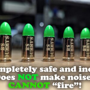 B's Dry Fire Snap Caps - A.K.A. B's Dummy's - Dummy 9mm Luger Training Caps (5 Pack) (Neon Green Nickel)