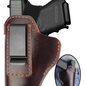 OWB Leather Holster Compatible with Glock 17 19 43X for Taurus G2C G3 G3C fits M&P 9mm Shield for Sig P365 P320 for Springfield XDS, Right Hand